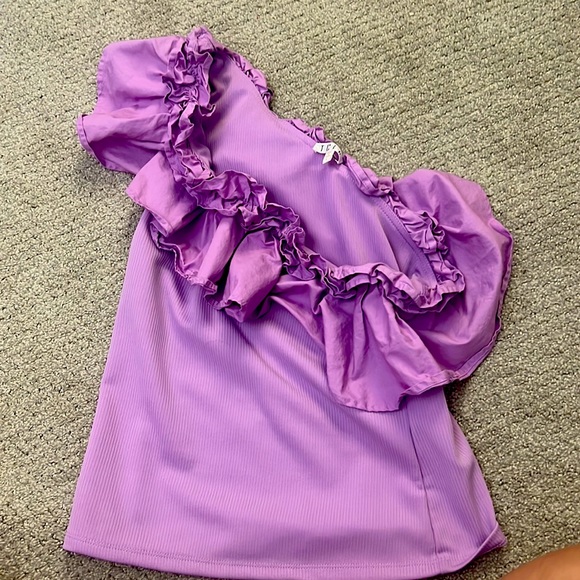 TCEC | Tops | Tcec One Shoulder Ruffle Shirt | Poshmark